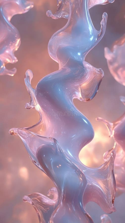 Abstract Translucent Forms with a Fluid, Organic Appearance Against a ...