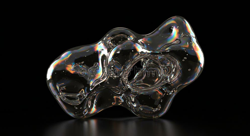 An Abstract, Translucent Object with an Irregular, Fluid Shape Appears ...