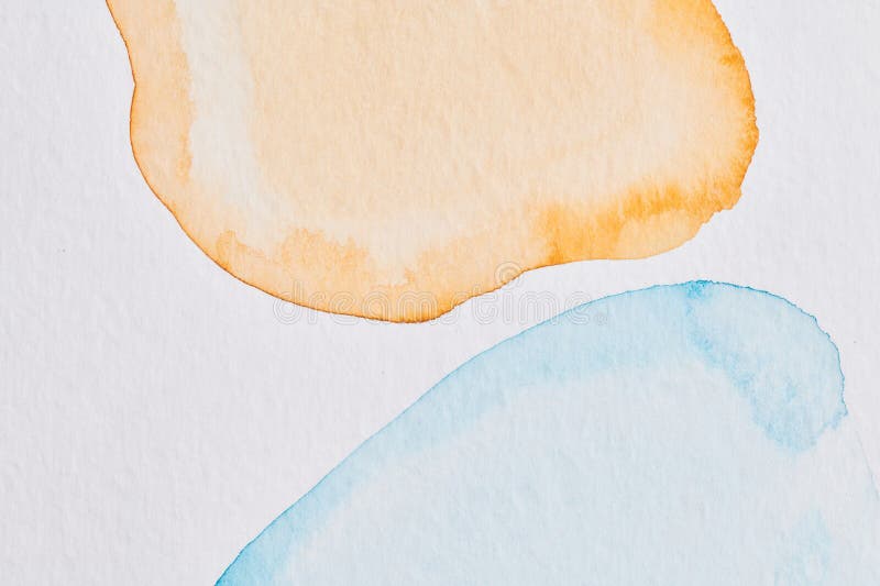 Abstract Translucent Yellow Blue Watercolor Texture Background ...