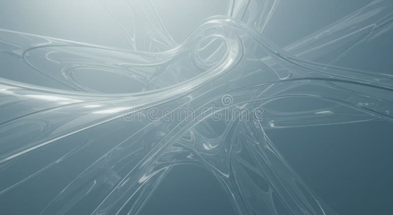 Abstract Transparent Fluid Structure with Interwoven Curves and Light ...