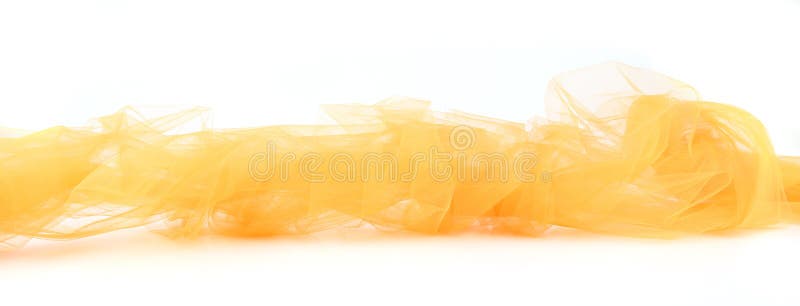 Bright Orange Tulle Fabric Isolated on White Background. Stock Photo ...