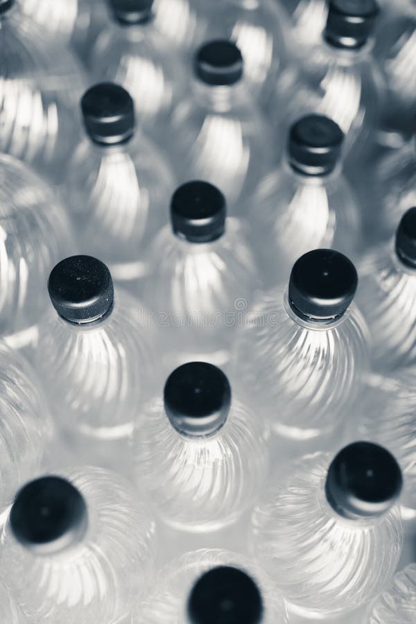 Abstract Transparent Plastic Bottles Stock Image - Image of production ...
