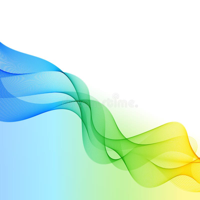 Abstract Transparent Smooth Wavy Horizontal Green, Yellow, Blue Stock ...