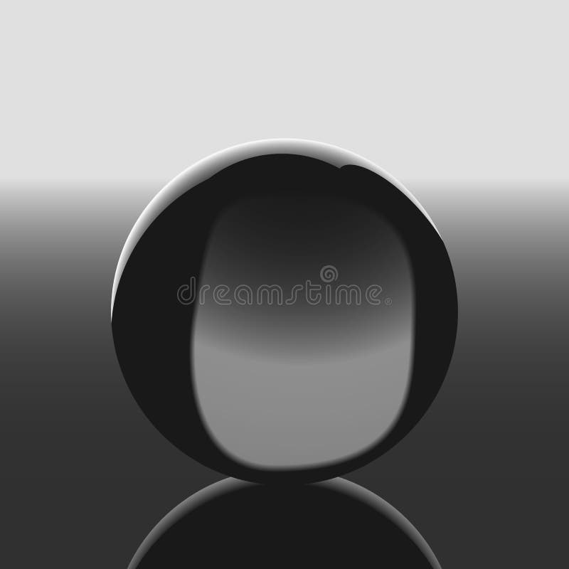 Abstract Transparent Sphere on a Mirror Surface Stock Illustration ...