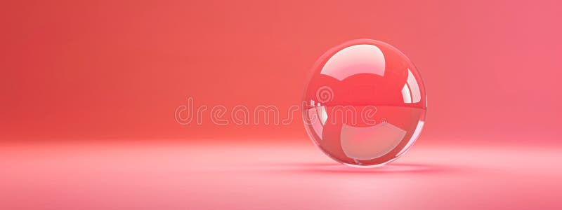 Abstract Transparent Sphere on Pink Gradient Background Stock Photo ...
