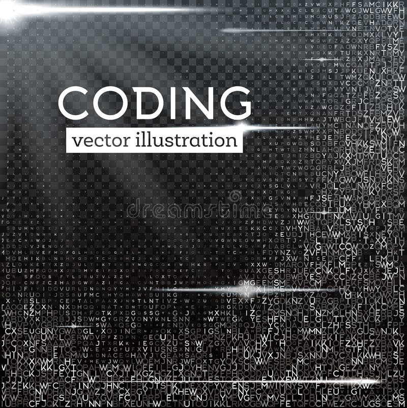 Abstract Transparent Technology Background with Different Letter Stock ...