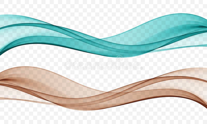 Abstract Transparent Wave, Design Element, Set of Two Waves. Stock ...