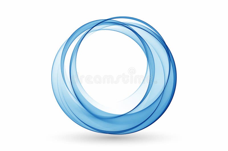 Abstract Transparent Waves in the Shape of a Circle. Blue Circle Border ...