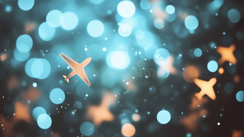 Abstract Transportation and Logistics Background with Airplanes, Bokeh ...