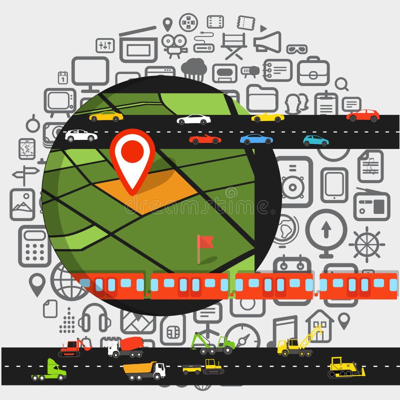 Abstract Transportation Scheme. Stock Vector - Illustration of sign ...