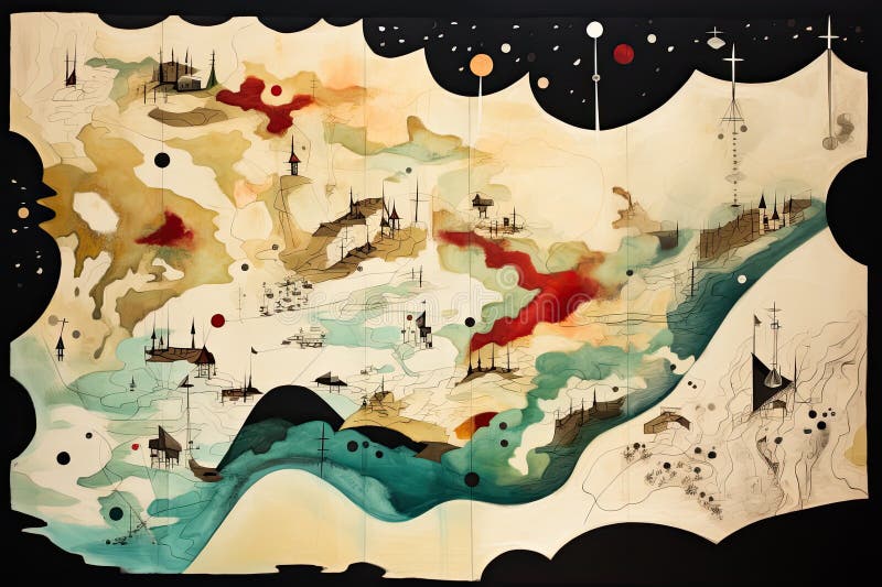 Abstract Treasure Map Abstract Map Background Retro Style Stock ...
