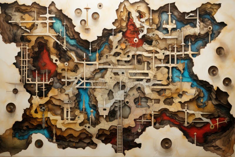 Abstract Treasure Map Abstract Map Background Retro Style Stock Image ...