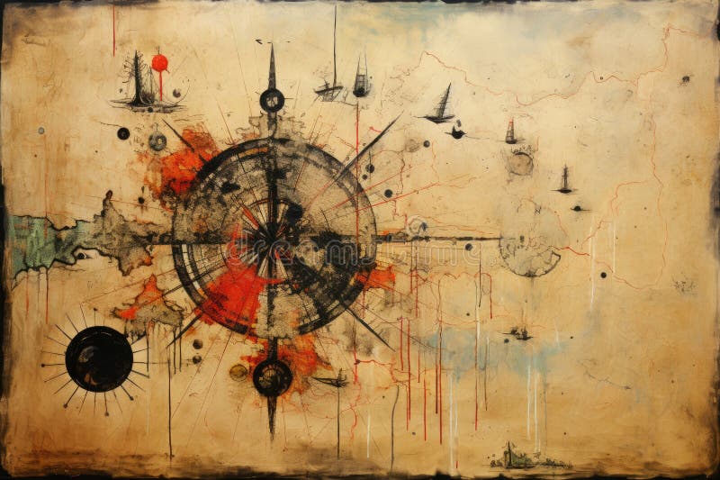 Abstract Treasure Map Abstract Map Background Retro Style Stock Photo ...