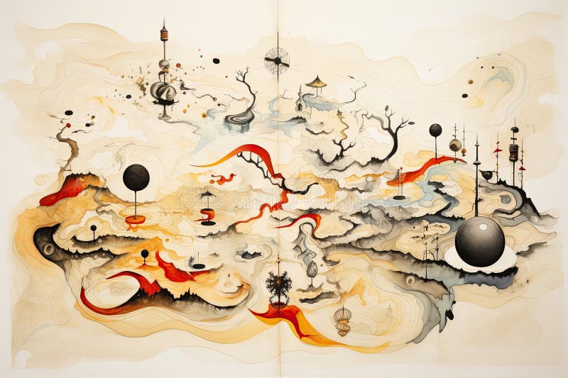 Abstract Treasure Map Abstract Map Background Retro Style Stock ...