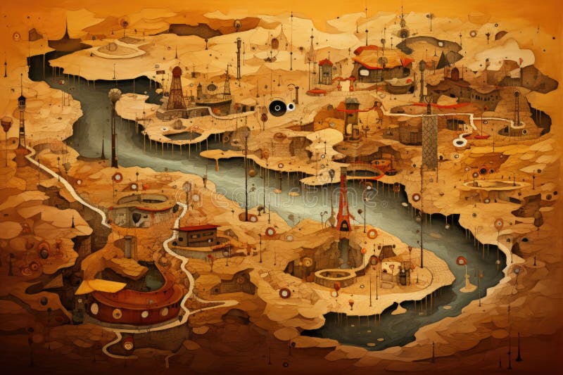 Abstract Treasure Map Abstract Map Background Retro Style Stock ...