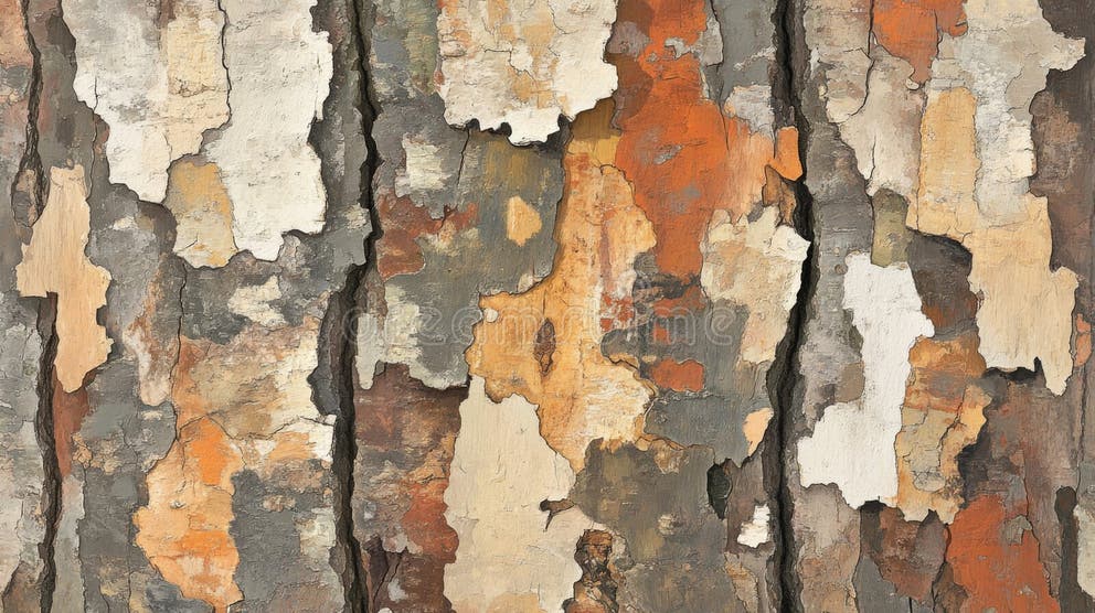 Abstract Tree Bark Texture Showing Diverse Colors and Cracks Stock Illustration - Illustration ...