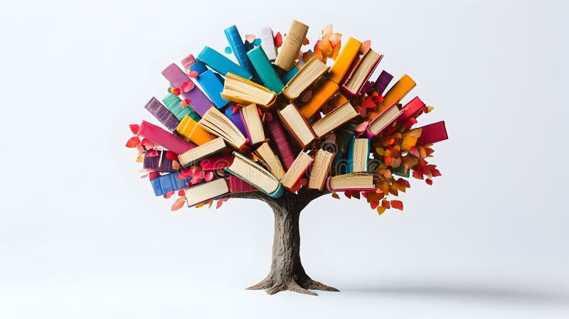 Abstract Tree with Books As Branches Depicting the Growth of Knowledge ...
