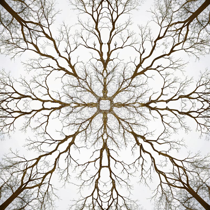 Abstract Tree Branches Pattern Isolated on White Background Stock ...