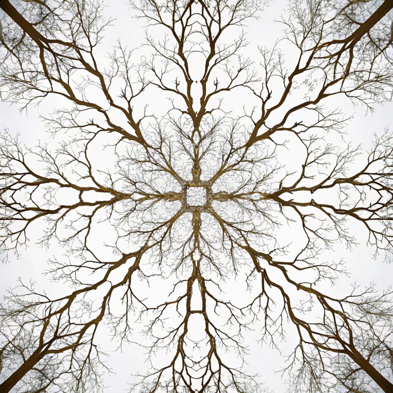 Abstract Tree Branches Pattern Isolated on White Background Stock ...