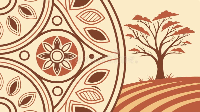 Abstract Tree with Circles, Modern Art and Nature, Creative Design ...