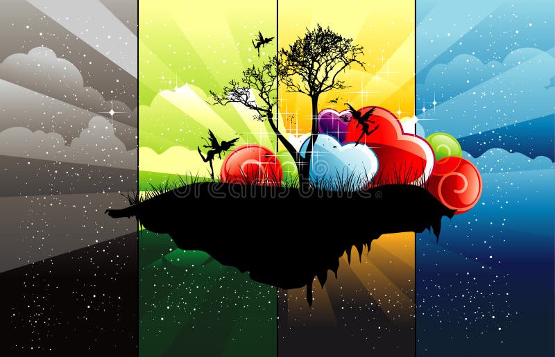 Abstract Tree Color Illustration Stock Vector - Illustration of design ...