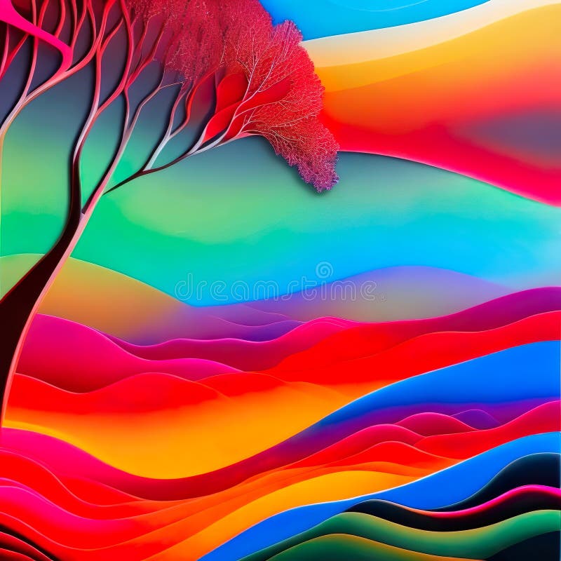 Abstract tree color stock illustration. Illustration of yellow - 270631035