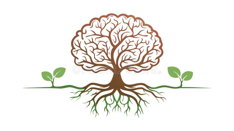 Abstract Tree with Deep Roots for Sustainability, Vector Design Generative AI Stock Vector ...