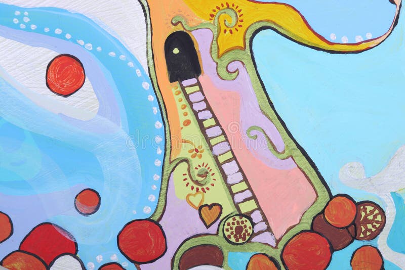 Abstract Tree with Spiral Branches and Apples Stock Illustration ...