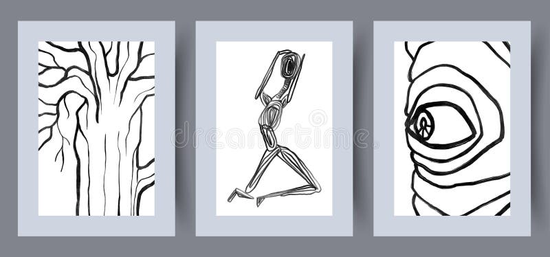 Abstract Tree Eye Human Wall Art Print Stock Vector - Illustration of ...