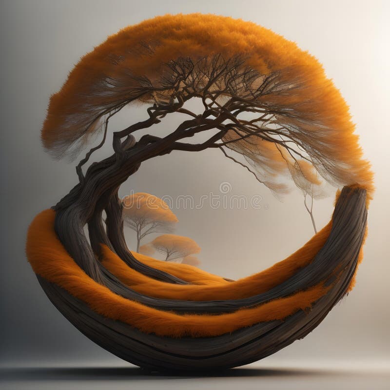 An Abstract Tree in the Form of a Circle. Generative Ai Stock Photo ...
