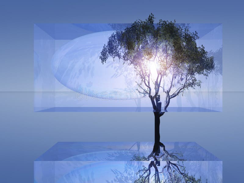 Abstract Tree in Glass stock illustration. Illustration of future - 3964584