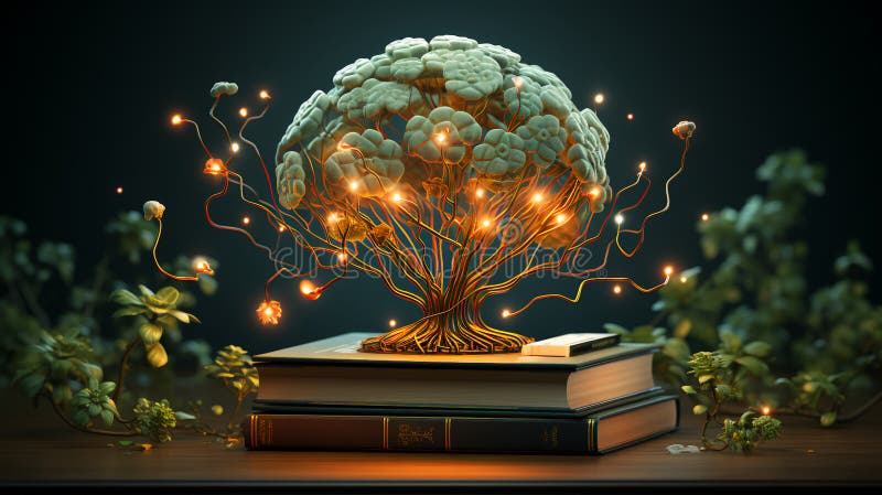 Abstract Tree Growing from a Book. Mental Training and Education Stock ...