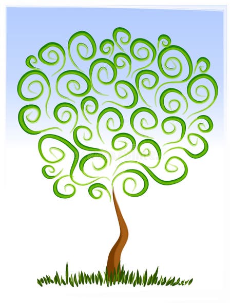 Abstract Tree Growing Clip Art Stock Illustration - Illustration of ...