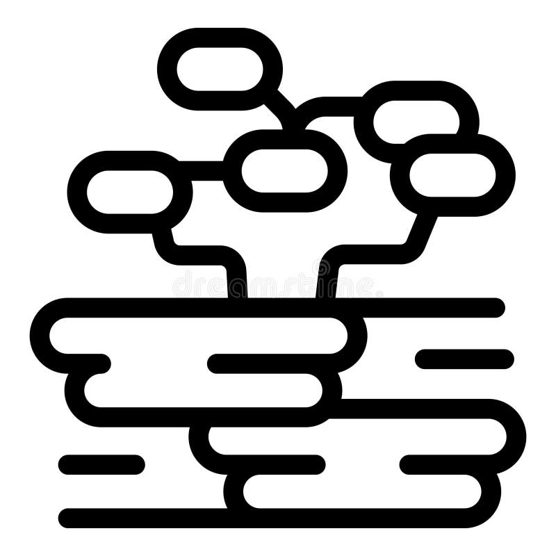 Abstract Tree Growing from the Ground with Interconnected Branches ...