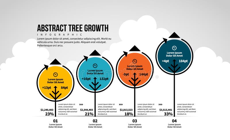 Abstract Tree Growth Infographic Stock Vector - Illustration of ...