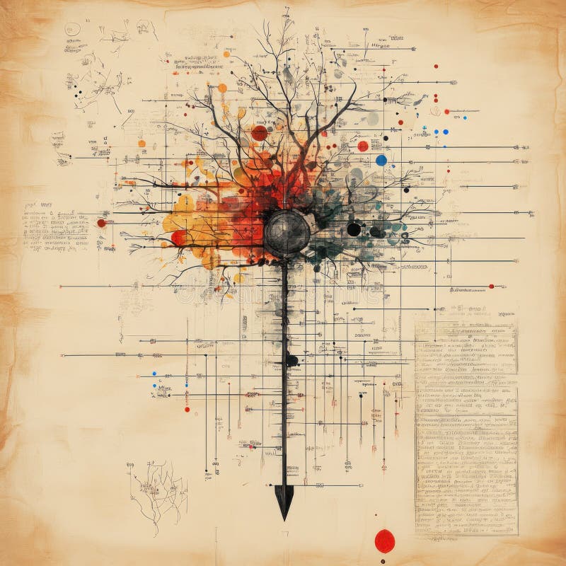 Abstract Tree of Knowledge, Visual Timeline Stock Illustration ...