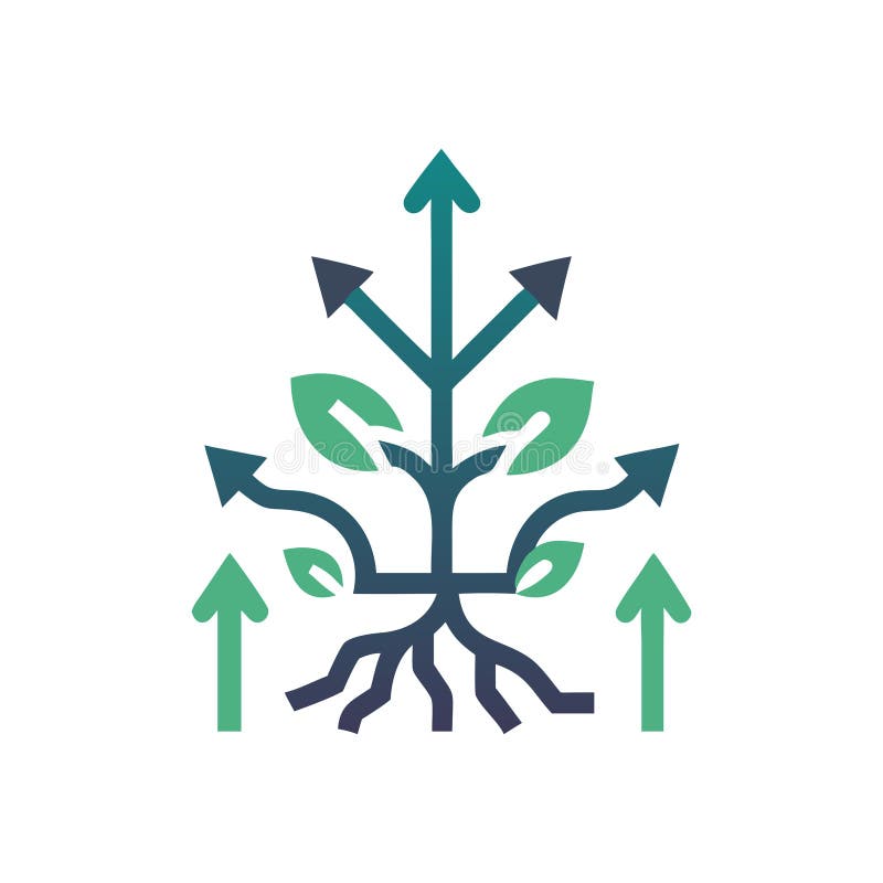 Abstract Tree of Life with Arrow Leaves - Black and White Vector ...