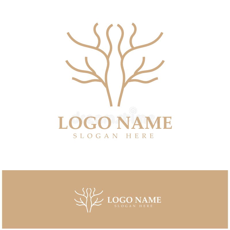 Abstract Tree Logo for Forest and Park Nature.with a Combination of ...