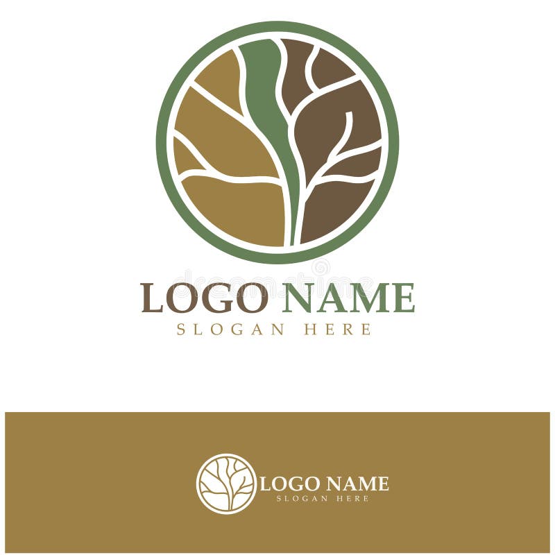 Abstract Tree Logo for Forest and Park Nature.with a Combination of ...