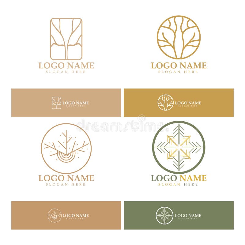 Abstract Tree Logo for Forest and Park Nature.with a Combination of ...