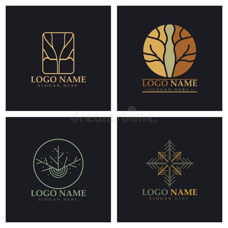 Abstract Tree Logo for Forest and Park Nature.with a Combination of ...