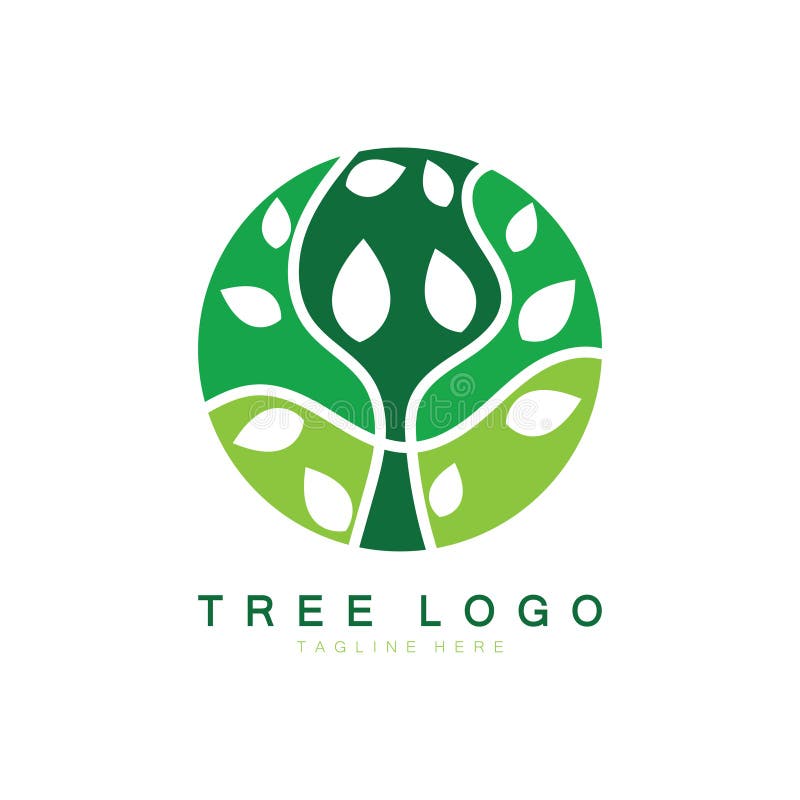 Abstract Tree Logo for Forest and Park Nature.with a Combination of ...