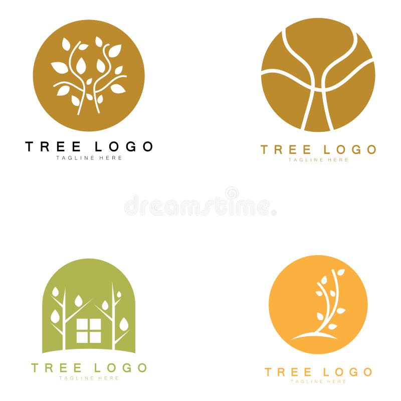 Abstract Tree Logo for Forest and Park Nature.with a Combination of ...