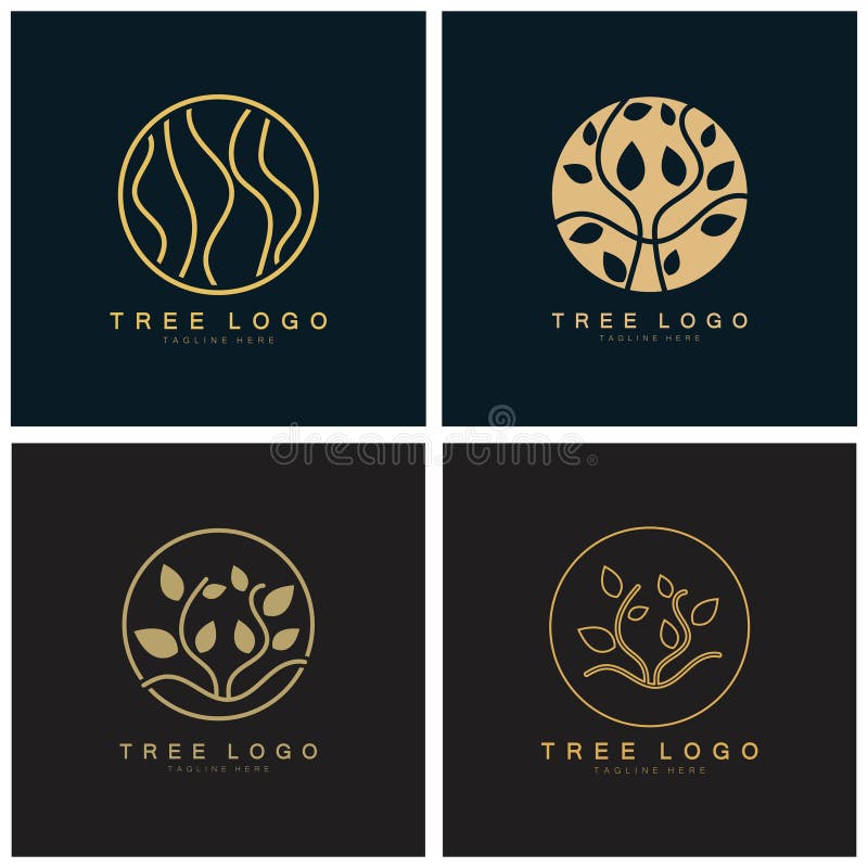 Abstract Tree Logo for Forest and Park Nature.with a Combination of ...