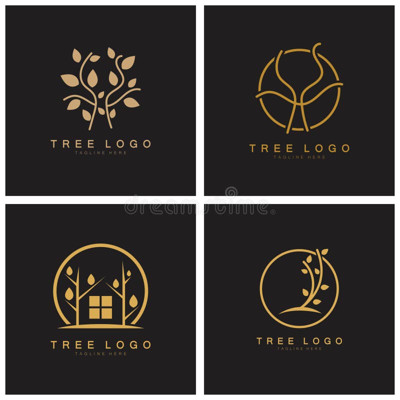 Abstract Tree Logo for Forest and Park Nature.with a Combination of ...
