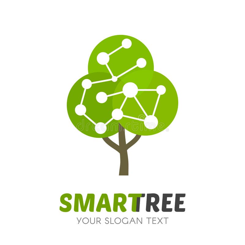Network Connection Creative Logo. Digital Tree Logotype Concept Stock ...