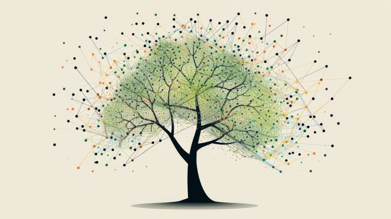 Abstract Tree with Network Connections Stock Photo - Image of ...