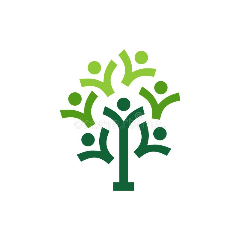 Abstract Tree People Connection Logo Icon Stock Vector - Illustration ...