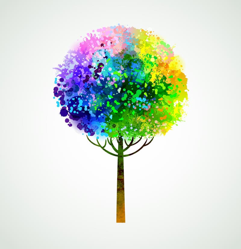 Colorful Tree Abstract Illustration Stock Vector - Illustration of ...