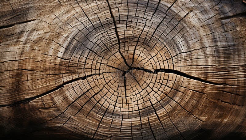 Abstract Tree Ring Pattern on Old Weathered Tree Trunk Generated by AI ...
